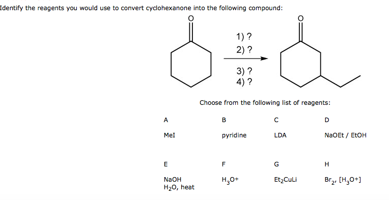 Solved Identify the reagents you would use to convert | Chegg.com