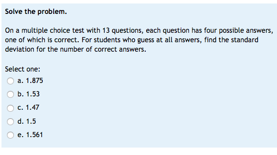 Solved Solve the problem. On a multiple choice test with 13 | Chegg.com