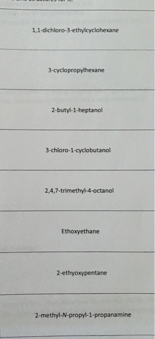 Solved 1,1-dichloro-3-ethylcyclohexane 3-cyclopropylhexane | Chegg.com