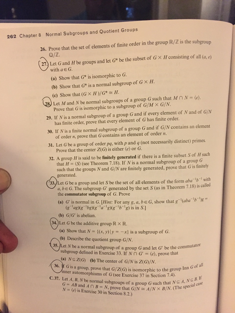 262 Chapter 8 Normal Subgroups and Quotient Groups | Chegg.com