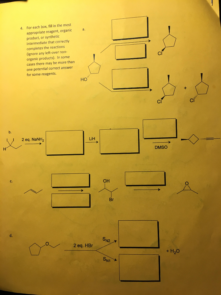 Solved 4. For each box, fill in the most appropriate | Chegg.com