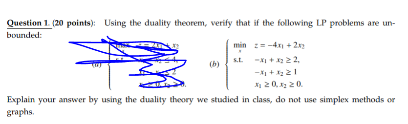 Solved Question 1. (20 points): Using the duality theorem, | Chegg.com