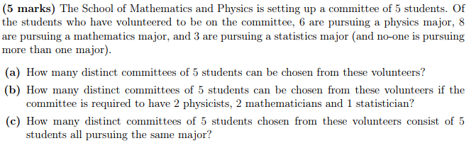 Solved (5 marks) The School of Mathematics and Physics is | Chegg.com