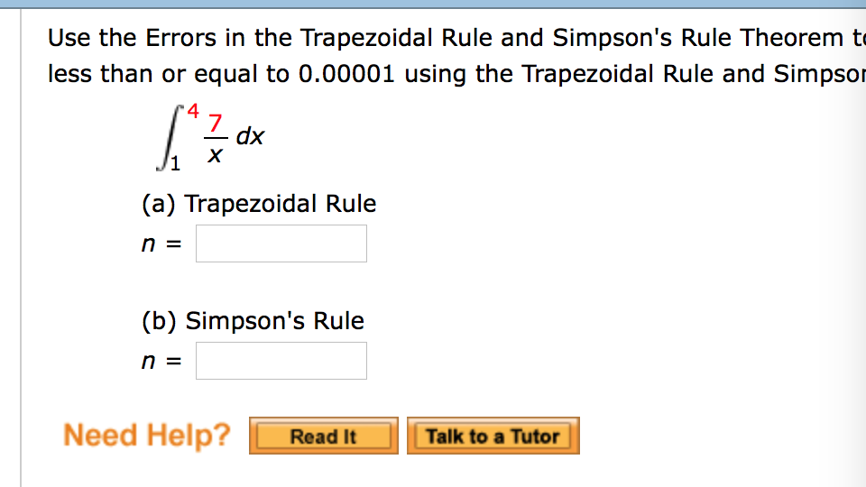 Solved Q. Use the Errors in the Trapezoidal Rule and | Chegg.com