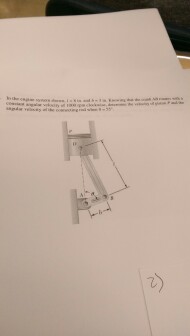 Solved In the engine system shown, l=8in and b=3in. Knowing | Chegg.com