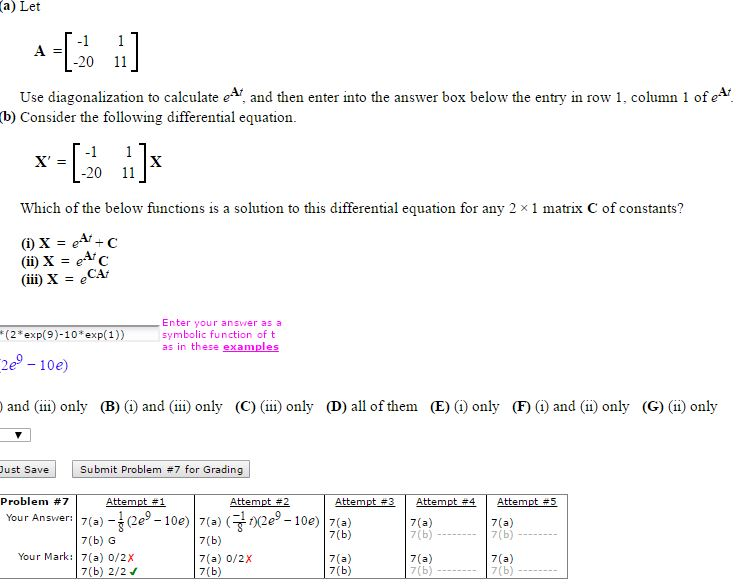 Solved Let A = [-1 1 -20 11] Use diagonalization to | Chegg.com