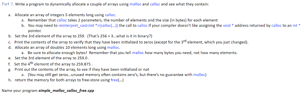 Solved Write a program to dynamically allocate a couple of | Chegg.com Solved Write a program to dynamically allocate a couple of | Chegg.com