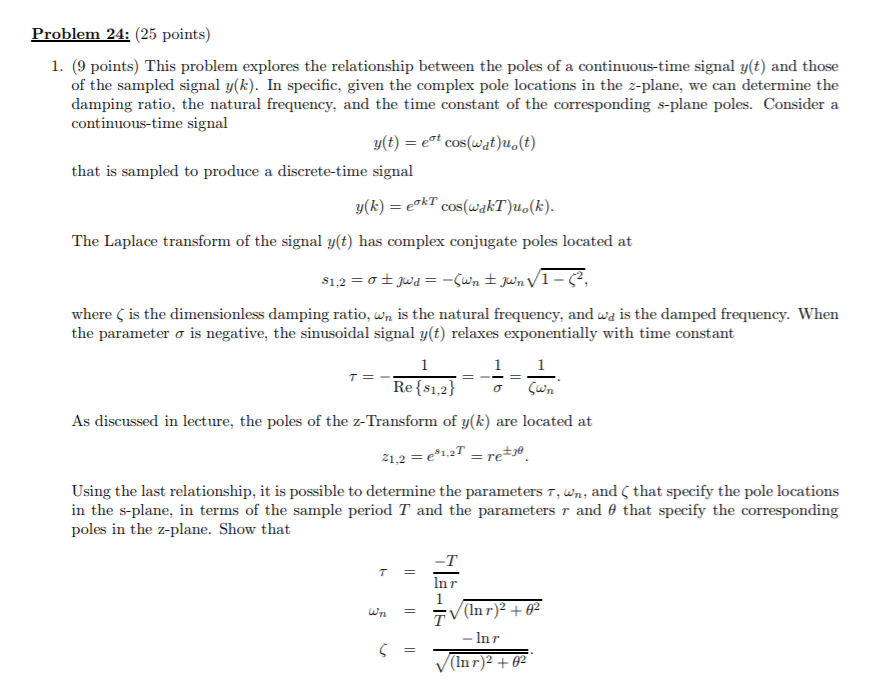 Solved Problem 24: (25 points) 1. (9 points) This problem | Chegg.com