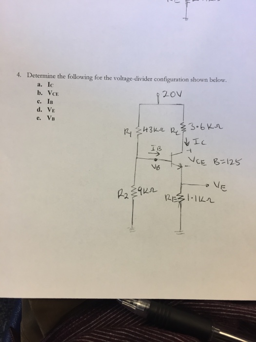 Solved Determine the following for the voltage-divider | Chegg.com