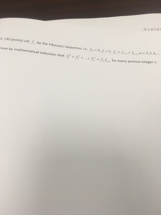 Solved Let f_n be the Fibonacci sequence, f_0 = 0, f_1 = 1, | Chegg.com