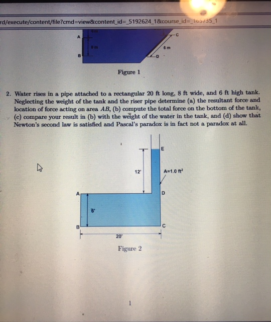 Solved Water rises in a pipe attached to a rectangular 20 ft | Chegg.com