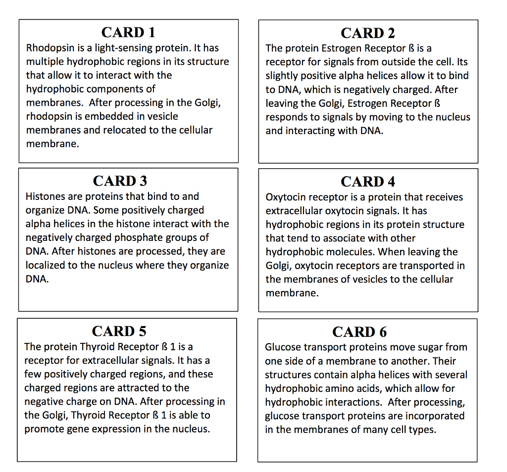 Solved 1. There are 6 different cards. Sort the cards into | Chegg.com