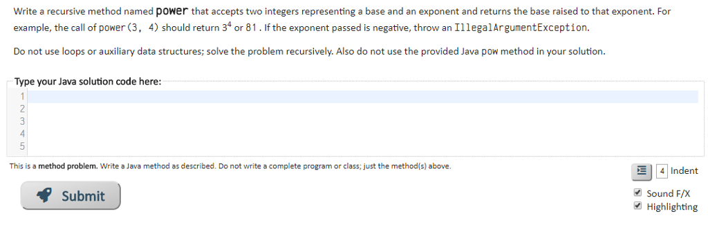 Solved Write a recursive method named power that accepts two | Chegg.com