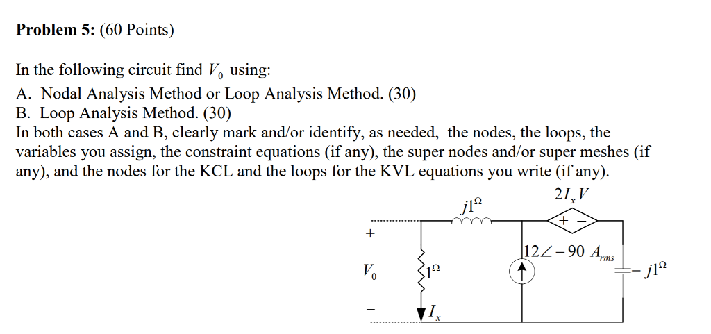 Solved Problem 5 60 Points In The Following Circuit Find