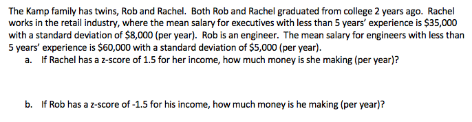 Solved The Kamp family has twins, Rob and Rachel. Both Rob | Chegg.com