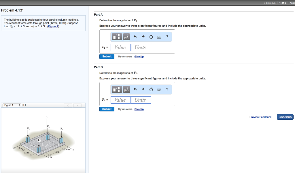 Solved The building slab is subjected to four parallel | Chegg.com