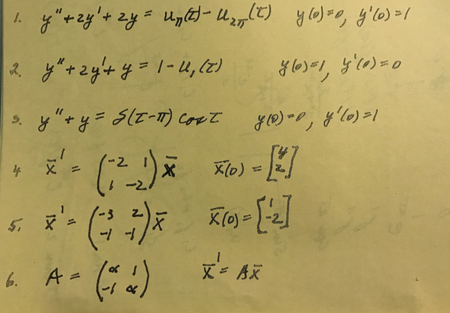 Solved Y 2y 2y U n t U 2 Pi t Y 0 0 Y 0 Chegg