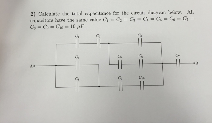 Solved Calculate the total capacitance for the circuit | Chegg.com