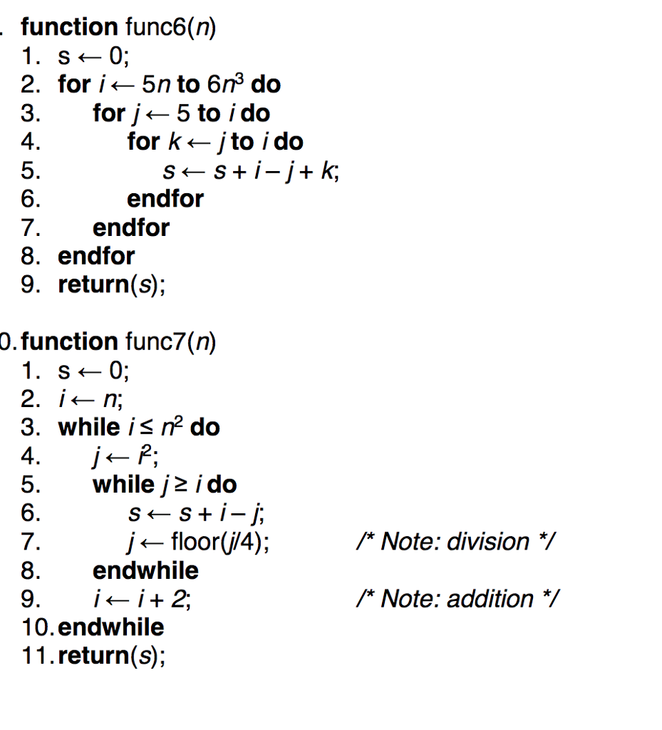 Solved Find An Asymptotic Running Time Of The Following Chegg