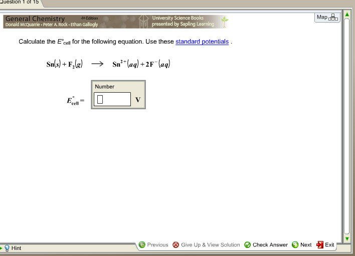 Solved Calculate the E°cell for the following equation. Use | Chegg.com