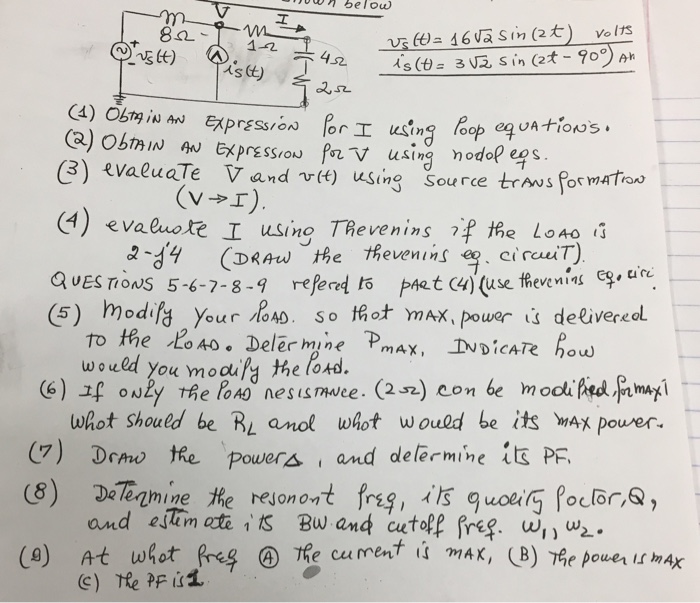 Solved Obtain an expression for I using loop equations. | Chegg.com