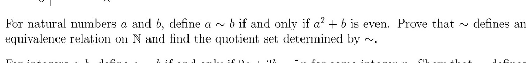 Solved or natural numbers a anC equivalence relation on N | Chegg.com