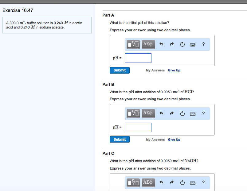 Solved A 300.0 mL buffer solution is 0.240 M in acetic acid | Chegg.com