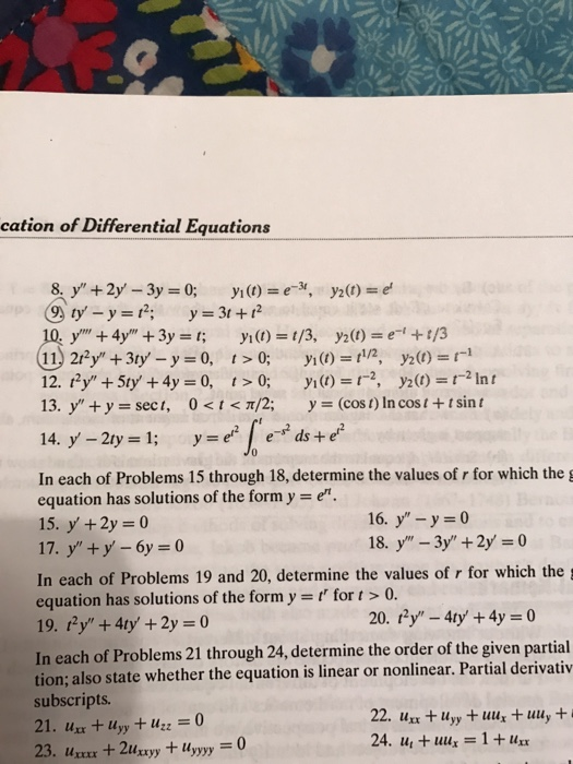Solved In Each Of The Problems 7 12 Verify That Each Given