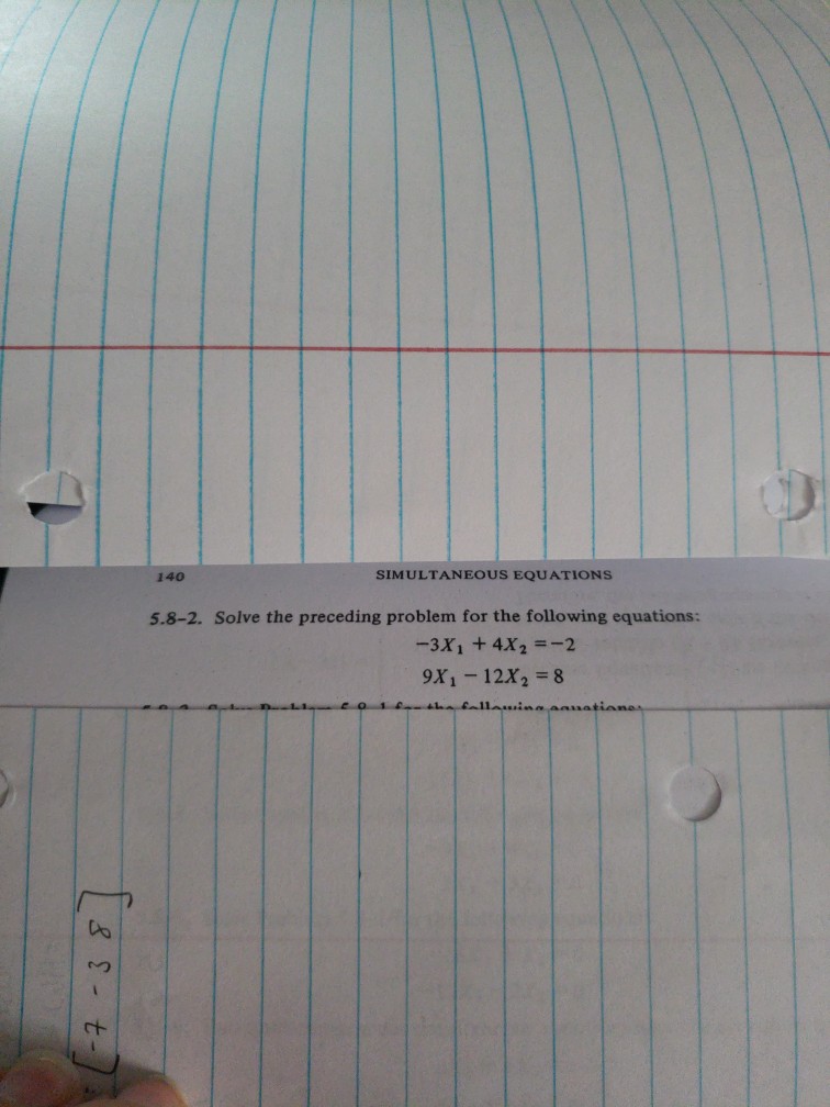 Solved 140 SIMULTANEOUS EQUATIONS 5.8-2. Solve the preceding | Chegg.com