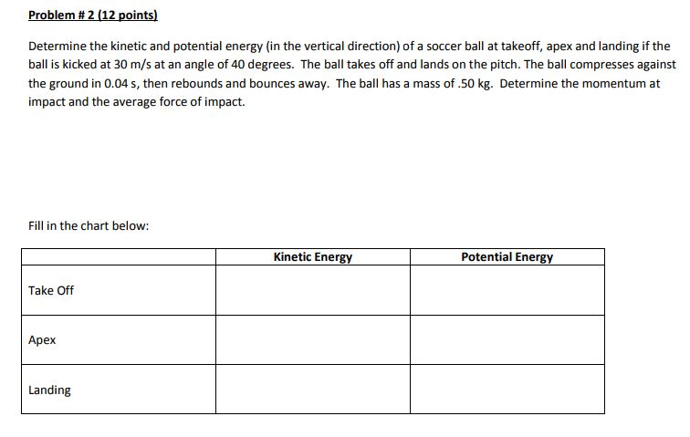 Solved Problem # 2 (12 points) Determine the kinetic and | Chegg.com Solved Problem # 2 (12 points) Determine the kinetic and | Chegg.com