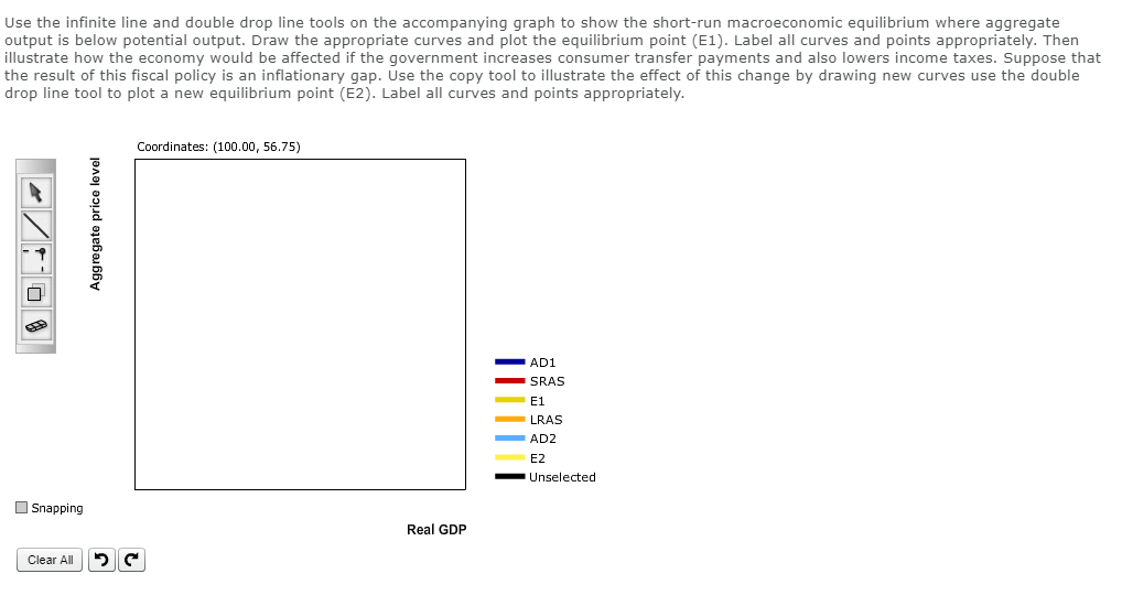 Solved Use the infinite line and double drop line tools on | Chegg.com