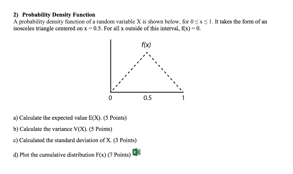 Solved 2) Probability Density Function A probability density | Chegg.com