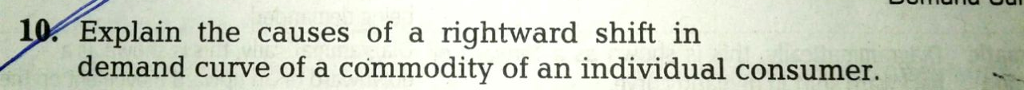 Solved 10. Explain the causes of a rightward shift in demand | Chegg.com