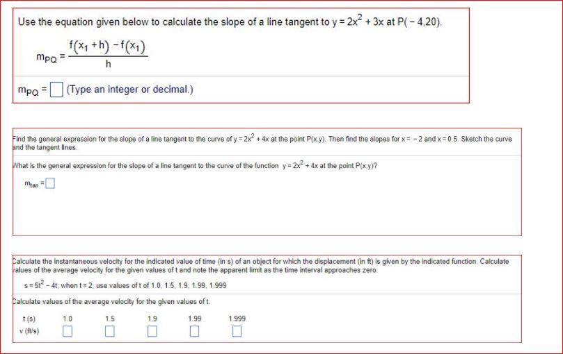 Solved Use the equation given below to calculate the slope | Chegg.com