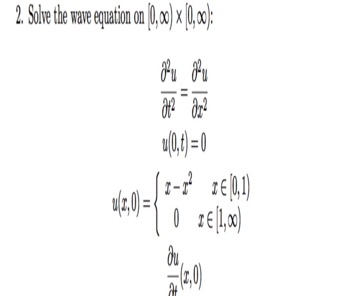Solved Solve the wave equation on [0, infinity) times [0, | Chegg.com