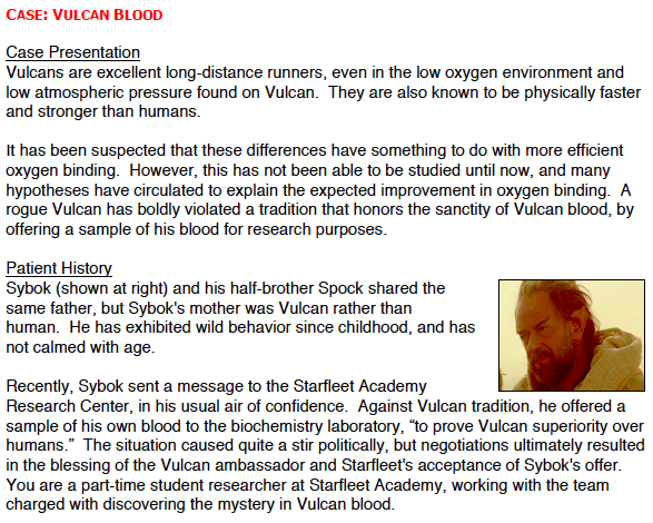 Solved Vulcan Blood Determine the biochemical mechanism | Chegg.com