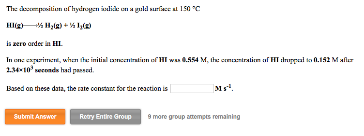 Solved The gas phase decomposition of nitrosyl chloride at | Chegg.com