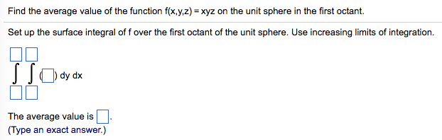 Solved Find the average value of the function f(x, y, z) = | Chegg.com