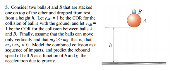 Solved Consider two balls A and B that are stacked one on | Chegg.com