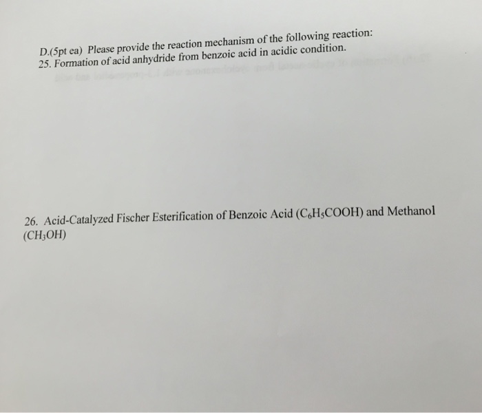 Solved Provide the reaction mechanism of the following | Chegg.com