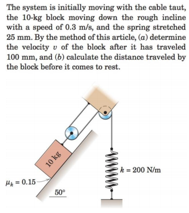 Solved The system is initially moving with the cable taut, | Chegg.com