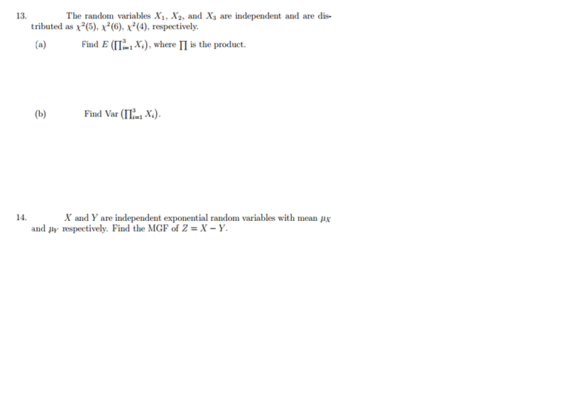 Solved 13. The random variables X1, X2, and Xs are | Chegg.com