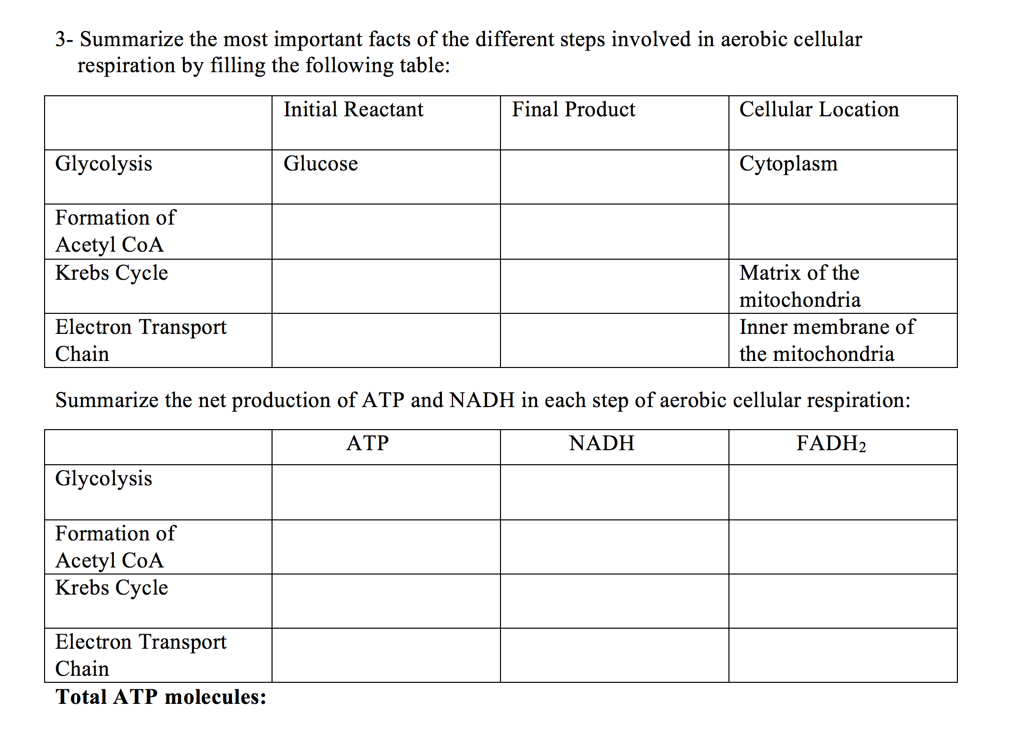 Solved Summarize the most important facts of the different | Chegg.com
