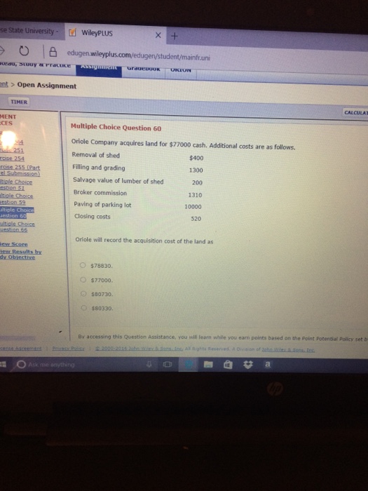 Solved Multiple Choice Question 60 Oriole Company acquires | Chegg.com