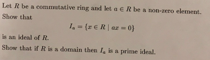 Solved Let R be a commutative ring and let a e R be a | Chegg.com
