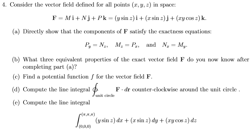 Solved Consider the vector field defined for all points (x, | Chegg.com