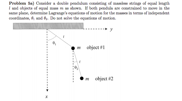 Solved Problem 5a) Consider a double pendulum consisting of | Chegg.com