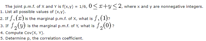 Solved 2, where x and y are non negative integers. The joint | Chegg.com