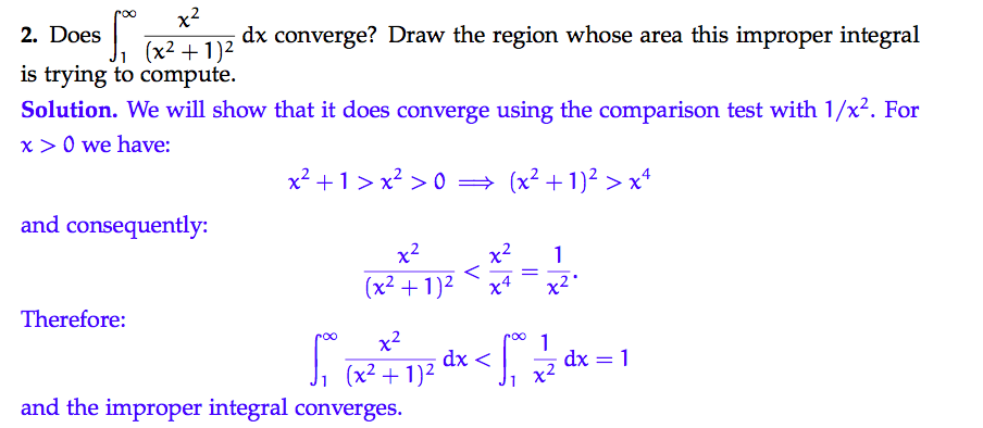 Solved Integral convergence...... I have the problem and | Chegg.com