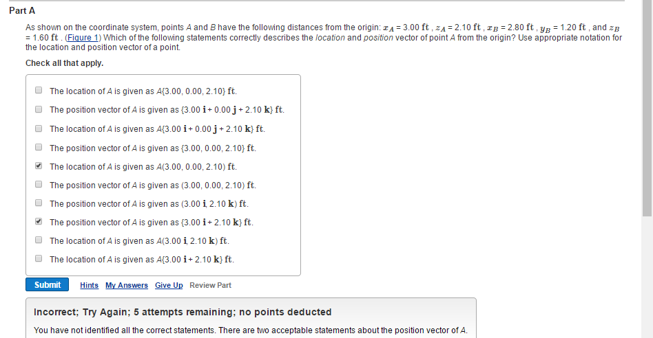 Solved Part A As shown on the coordinate system, points A | Chegg.com